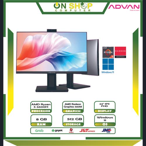 Jual AIO ADVAN One PC FORCE R5-8S5 AMD Ryzen 5 6600H RAM 8GB SSD 512GB ...