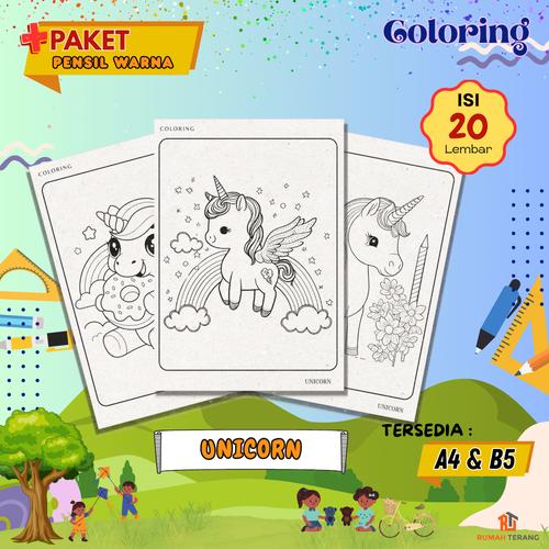 Jual PAKET ISI 20Lembar Kertas Gambar Mewarnai Edukatif untuk Anak A4 ...