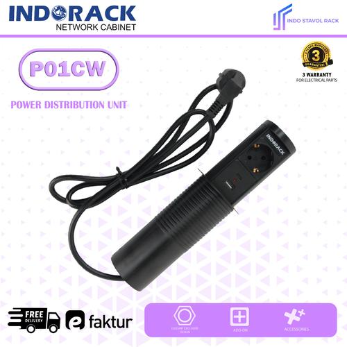 Jual Indorack colokan tanam meja power socket P01CW- stop kontak PDU 1 ...