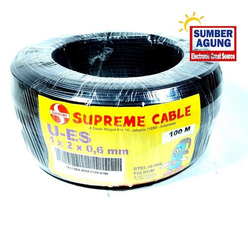 Jual Supreme Kabel Telpon Hitam 100M 100 Meter 100Meter UES 1x2x0.6mm ...