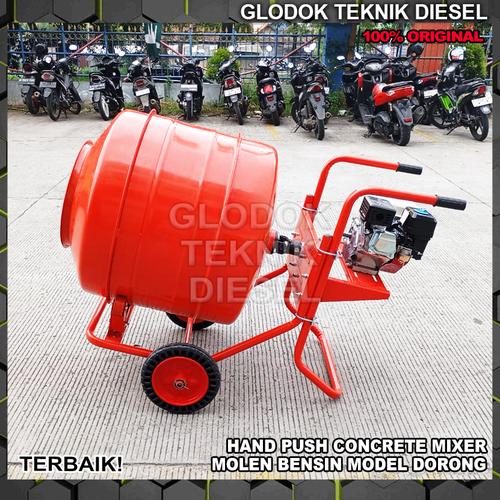 Jual Mesin Molen Dorong 200 LITER + Penggerak Bensin Alat Aduk Semen ...