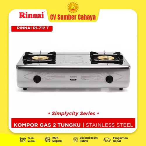 Jual Rinnai Kompor Gas 2 Tungku Api Turbo Stainless Steel RI-712 T ...