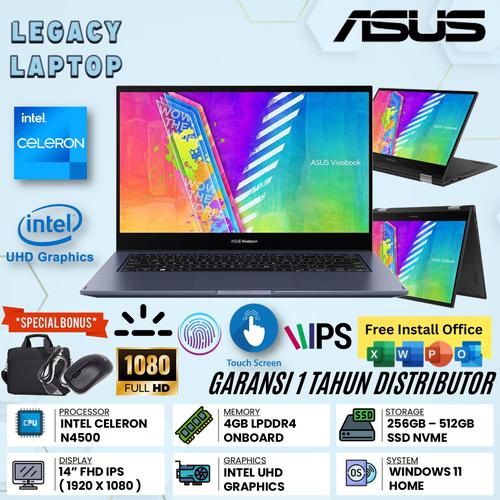 Jual Laptop Asus Vivobook Flip 14 J1400KA Intel Celeron N4500 Ram 4GB ...