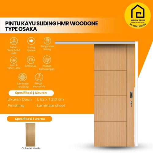 Jual Pintu Sliding set HMR Kamar tidur WOODONE Type OSAKA ukuran 82 x 210 cm Finishing Laminate ...