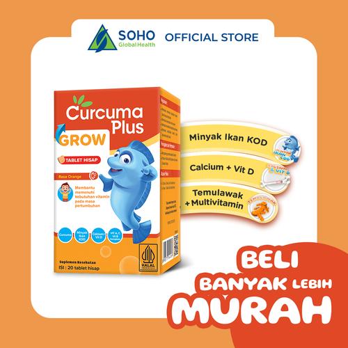 Promo Curcuma Plus Grow Tablet Hisap Multivitamin Rasa Jeruk @20 Tablet ...