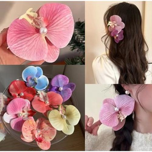 Jual Jepitan Bunga Anggrek Orchid Flower Hair Clip Flower Hairpin Hair ...