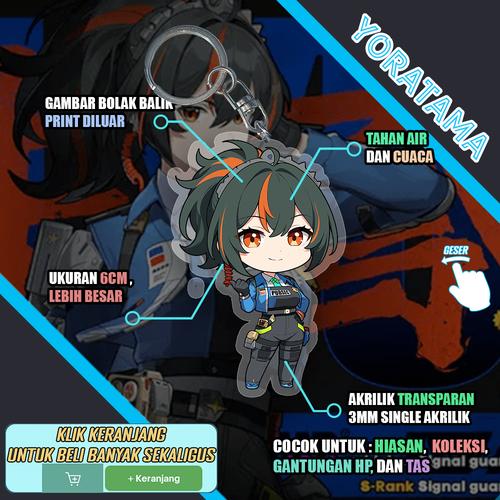 Jual Gantungan Kunci Zhu Yuan Zenless Zone Zero ZZZ, Keychain Anime ...