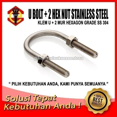 Jual SS 304 / M12 U Bolt 1/2x4" / Klem U Clamp 4 Inch Stainless Steel ...