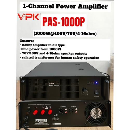 Jual Power Amplifier VPK PAS 1000P 1000watt @100v/70v/4-16ohm 1Channel ...