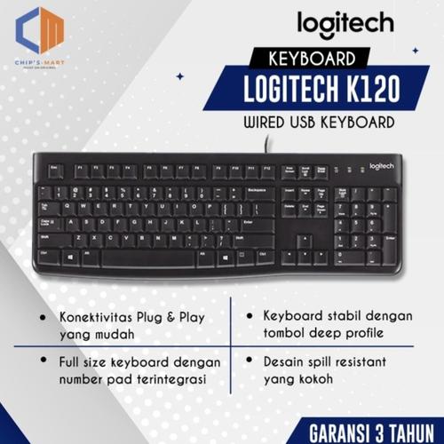 Promo Logitech K120 USB Wired Keyboard Plug and Play - 100% Original ...