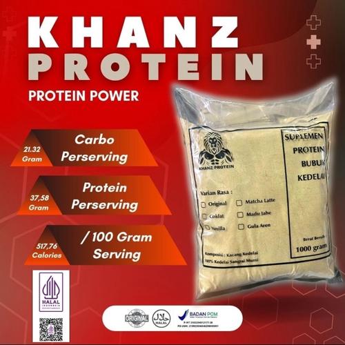 Jual WHEY PROTEIN KHANZ PROTEIN BUBUK SUSU KEDELAI 100% (1000GRAM ...