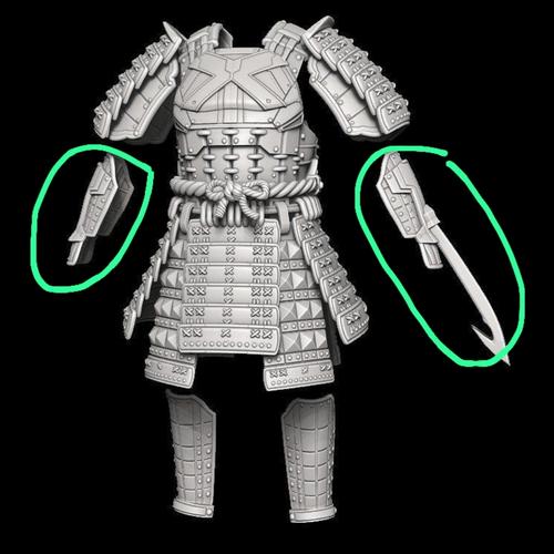 Jual Set Arm Armor Lengan Samurai Shogun untuk Kitbash Action Figure ...