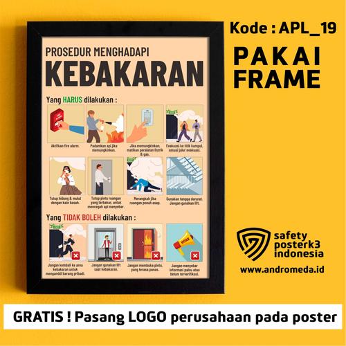 Jual Safety Poster K3 : Prosedur Menghadapi Kebakaran Kantor Workshop ...