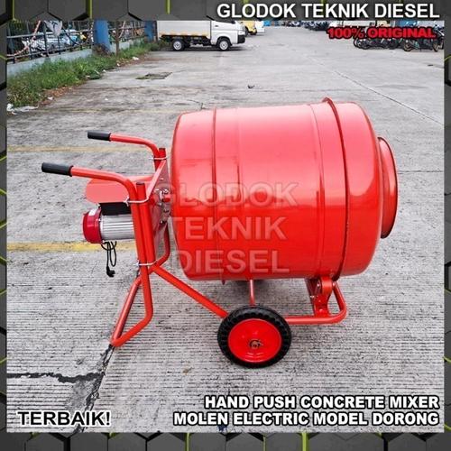 Jual Mesin Molen Dorong Elektrik 300 LITER + Penggerak Dinamo Motor Listrik Alat Aduk Semen ...