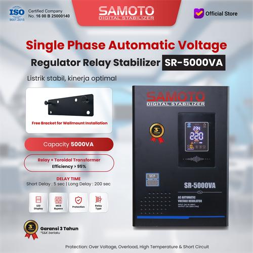 Jual Samoto Digital Stabilizer Stavol Listrik Single Phase 5000VA AVR Relay 5KVA SR-5000VA ...