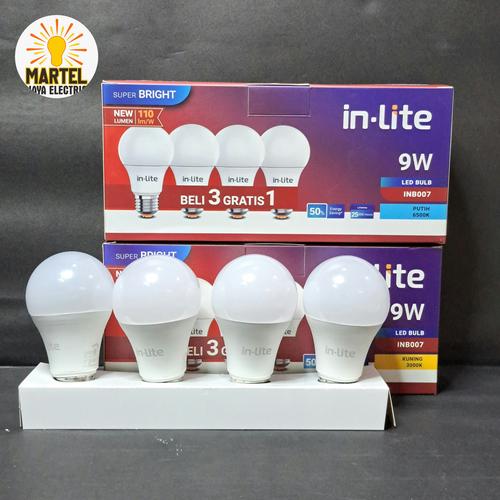 Jual Lampu bohlam led inlite bulb INB007 9 watt paket 3 free 1 putih/kuning - Putih - Kab ...