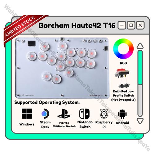 Jual Borcham Haute42 T16 Hitbox Flatbox Leverless Arcade Stick RGB Hot ...