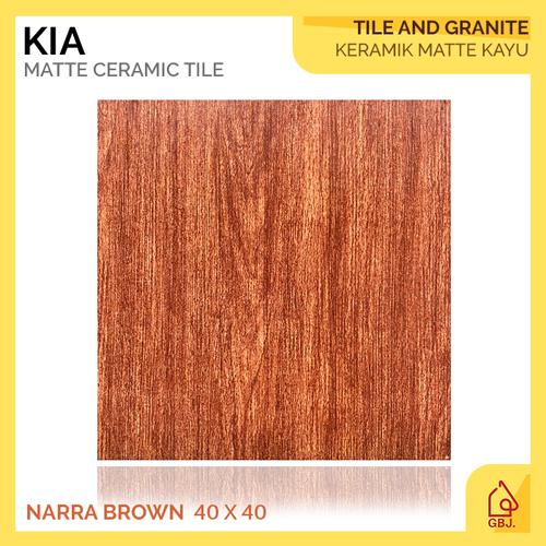 Jual KERAMIK KIA 40 X 40 NARRA BROWN MATTE MOTIF KAYU / KERAMIK LANTAI ...