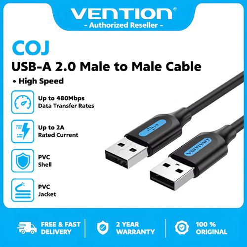Jual Vention Kabel USB 2.0 Male to Male for Laptop PC - COJ, 0.25 Meter ...
