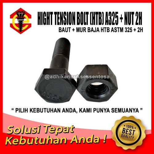 Jual MUR BAUT HTB A325 ASTM 5/8x3" / HEX BOLT A325 M16 + NUT 2H KUNCI ...