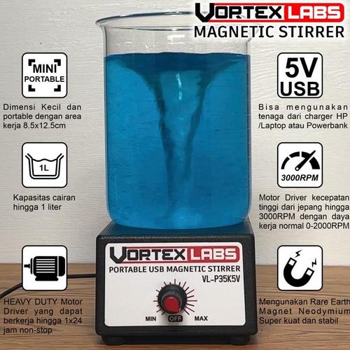 Jual VORTEXLAB Magnetic Stirrer Portable Magnetic Mixer Vortex Mixer pengaduk Cairan Lab ...
