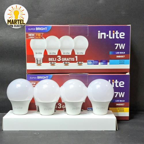 Jual Lampu bohlam led inlite bulb INB007 7 watt paket 3 free 1 putih ...