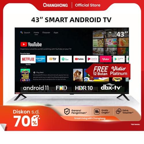 Jual Changhong 43 Inch Android 11 Frameless Smart TV Digital L43G7N ...