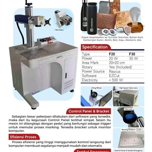 Jual F30 Mesin Marking Laser pengukir engraving langsung ke besi atau logam stainlist Foodtray ...