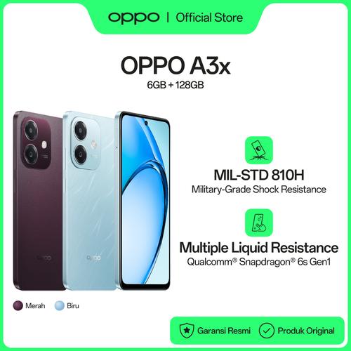 Promo OPPO A3x 6GB/128GB Smartphone (Garansi Resmi) XYZ8732OP - Merah ...
