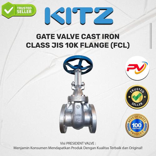 Jual 4" GATE VALVE JIS 10K FLANGE CAST IRON BESI KITZ ORIGINAL TYPE FCL - UKURAN DN100 4" INCH ...