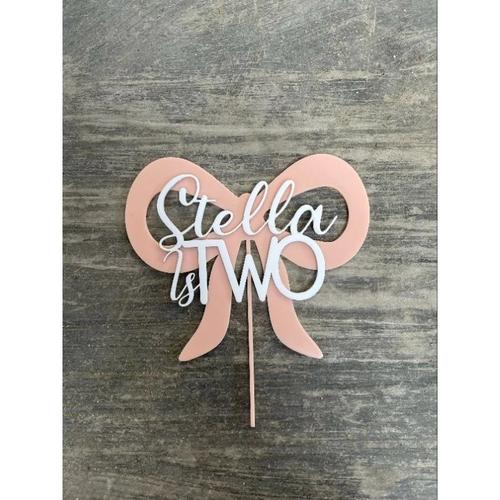 Jual Topper Kue Model Pita Estetik Ulang Tahun Anak Akrilik Soft Pink ...