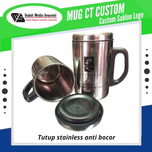 Jual MUG PROMOSI/MUG STAINLESS BISA CUSTOM SABLON LOGO/SOUVENIR MUG CT ...
