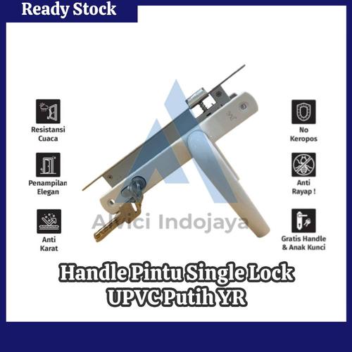 Jual Handle Pintu Single Lock UPVC Putih YR - knop kunci 6cm - Jakarta ...