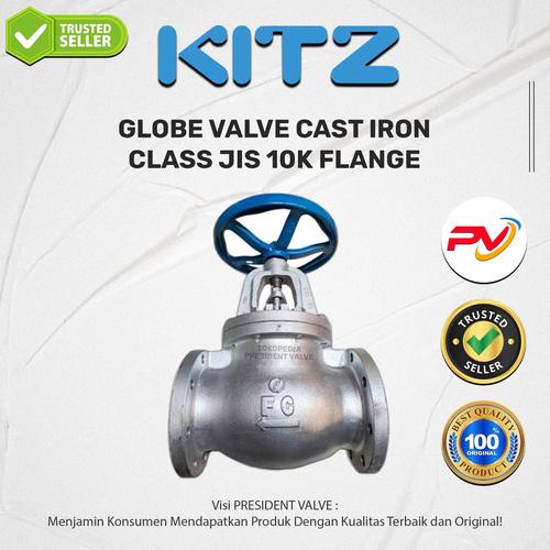 Jual 2" GLOBE VALVE KITZ JIS 10K FLANGE BESI CAST IRON KITZ ORIGINAL - UKURAN DN50 2" INCH ...
