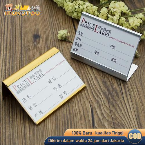 Jual Papan Nama Meja Bahan Aluminum Name Plate Holder Sliding Desk Sign ...