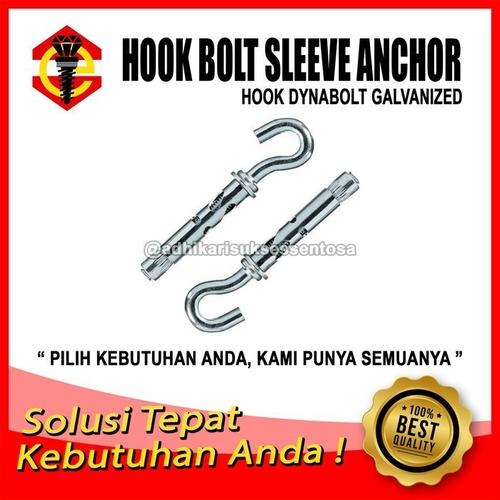 Jual Hook Dynabolt M16x80 / Dinabolt Gantung 16 MM / Hook Bolt Sleeve ...