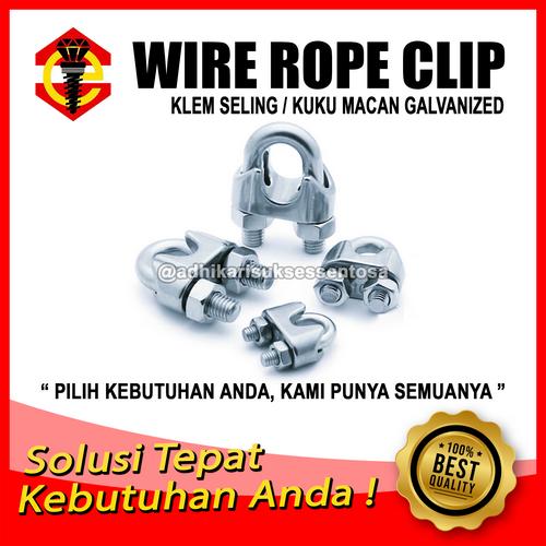 Jual Galvanis / Klem Seling M5 / Wire Rope Clip 3/16" / Clamp Kuku ...