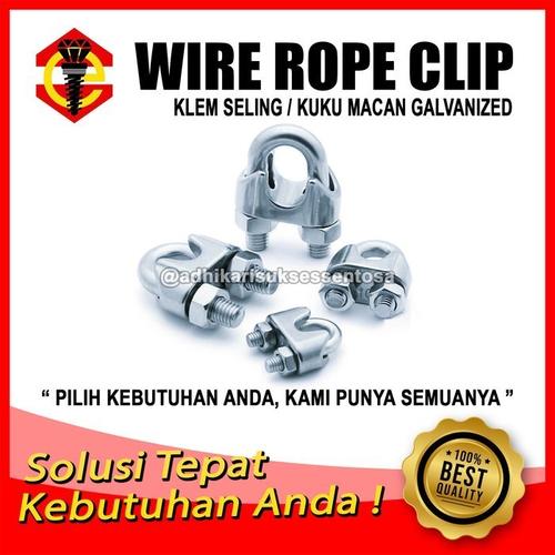 Jual Galvanis / Klem Seling M12 / Wire Rope Clip 1/2" / Clamp Kuku ...