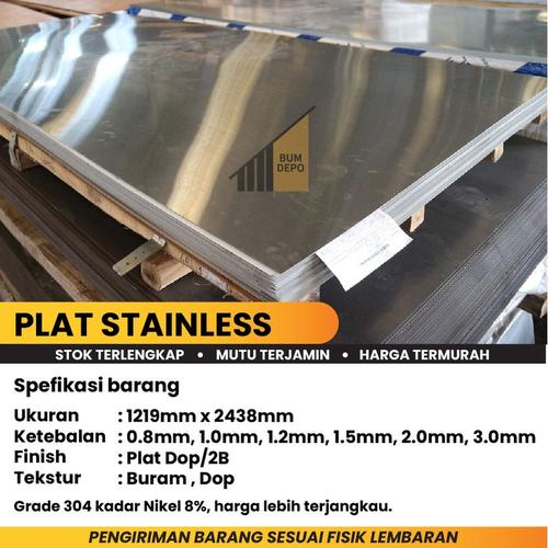 Jual PLAT STAINLESS STEEL 304 DOP / PLAT UTK PERMUKAAN DINDING LIFT DLL ...