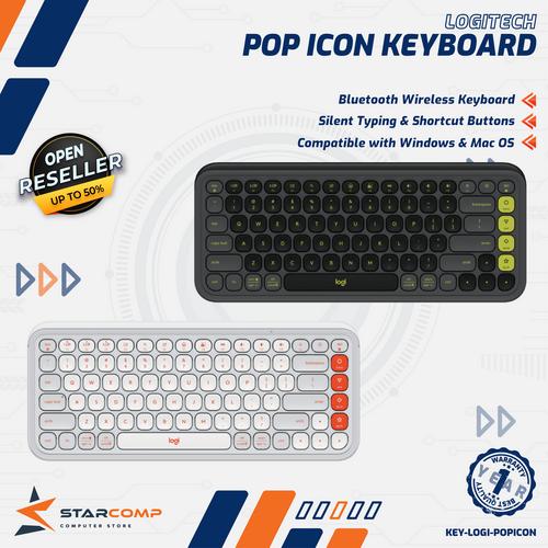 Promo Logitech POP Icon Keys Keyboard Bluetooth Wireless Shortcut ...