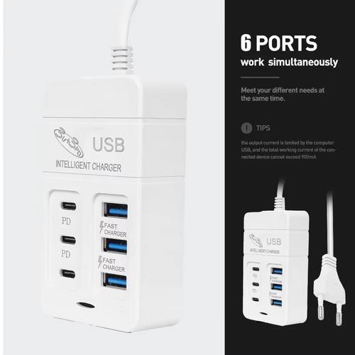 Jual colokan listrik USB hub 3 port power strip charger adaptor ...