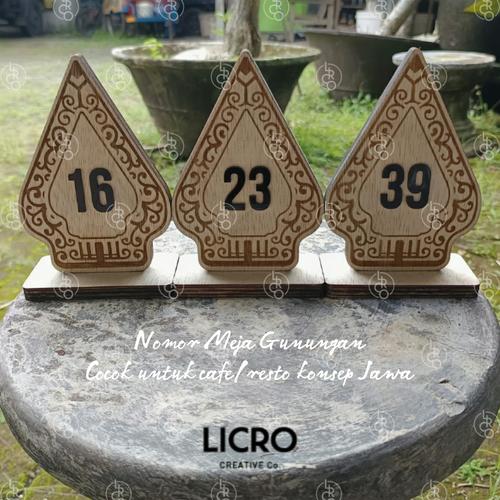 Jual ACRYLIC WOOD TABLE NUMBER NOMOR MEJA ANGKA GUNUNGAN SEGITIGA KAYU ...