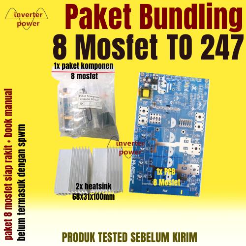 Jual Paket Bundling Inverter 8 Mosfet Low Frequency Komponen Siap Solder PCB Paket Komponen ...