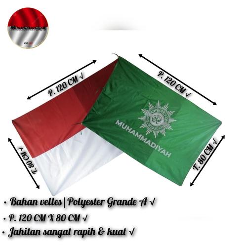 Jual KUALITAS TERBAIK || BENDERA MERAH PUTIH & BENDERA MUHAMMADIYAH 120 ...