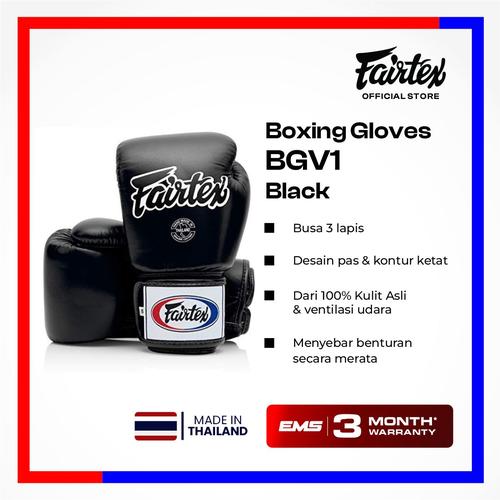 Promo FAIRTEX Boxing Gloves STD Black BGV1 Sarung Tinju Muaythai Kick ...