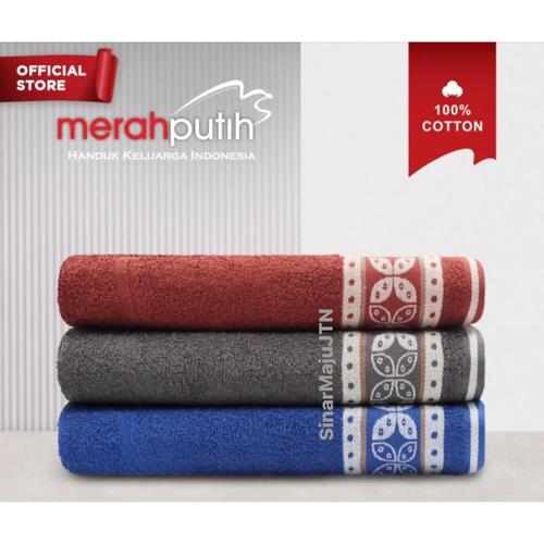 Jual SinarMajuJTN - Handuk Merah Putih Motif Towel 70 x 135cm / Handuk ...