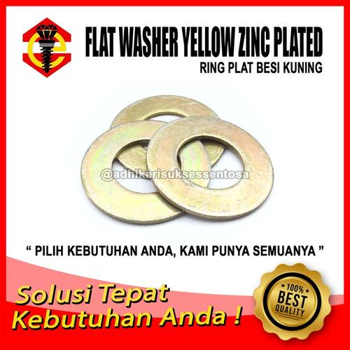 Jual Ring Plat KUNING M10 / Flat Washer 10 MM Yellow Zinc Plated - Kota ...