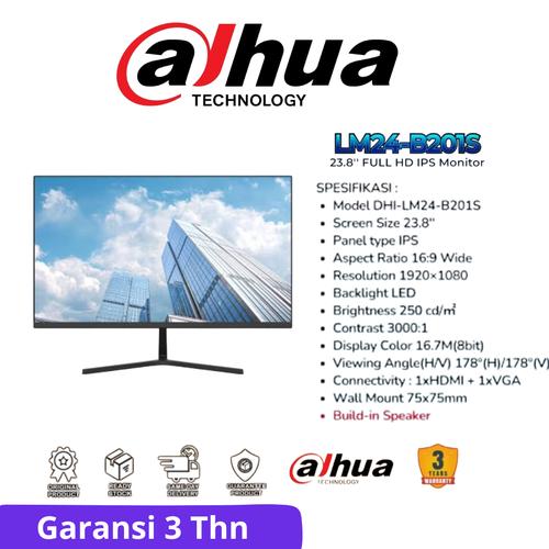 Promo Monitor Dahua 24" Inch DHI-LM24-B201S FHD HDMI IPS 100Hz DHI-LM24-A201F Garansi Resmi 3 ...