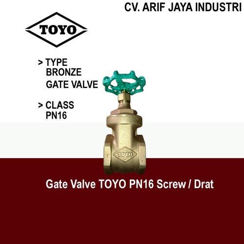 Jual 1 inch Gate valve kuningan TOYO PN16 screw/drat - Kota Surabaya ...