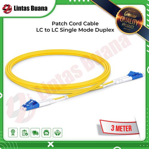 Jual Patch Cord Cable 3 Meter LC UPC to LC UPC Connector Single Mode ...